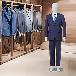 6Ft Male Mannequin Dress Form Display - Manikin Torso Stand Realistic Full Body Mannequin for Retail Clothing Shops, Halloween Christmas Cosplay, White