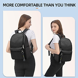 OMOUBOI Small Causal Daypack Travel Laptop Backpack Fits 14" Laptop School Backack for Women Men (Black)