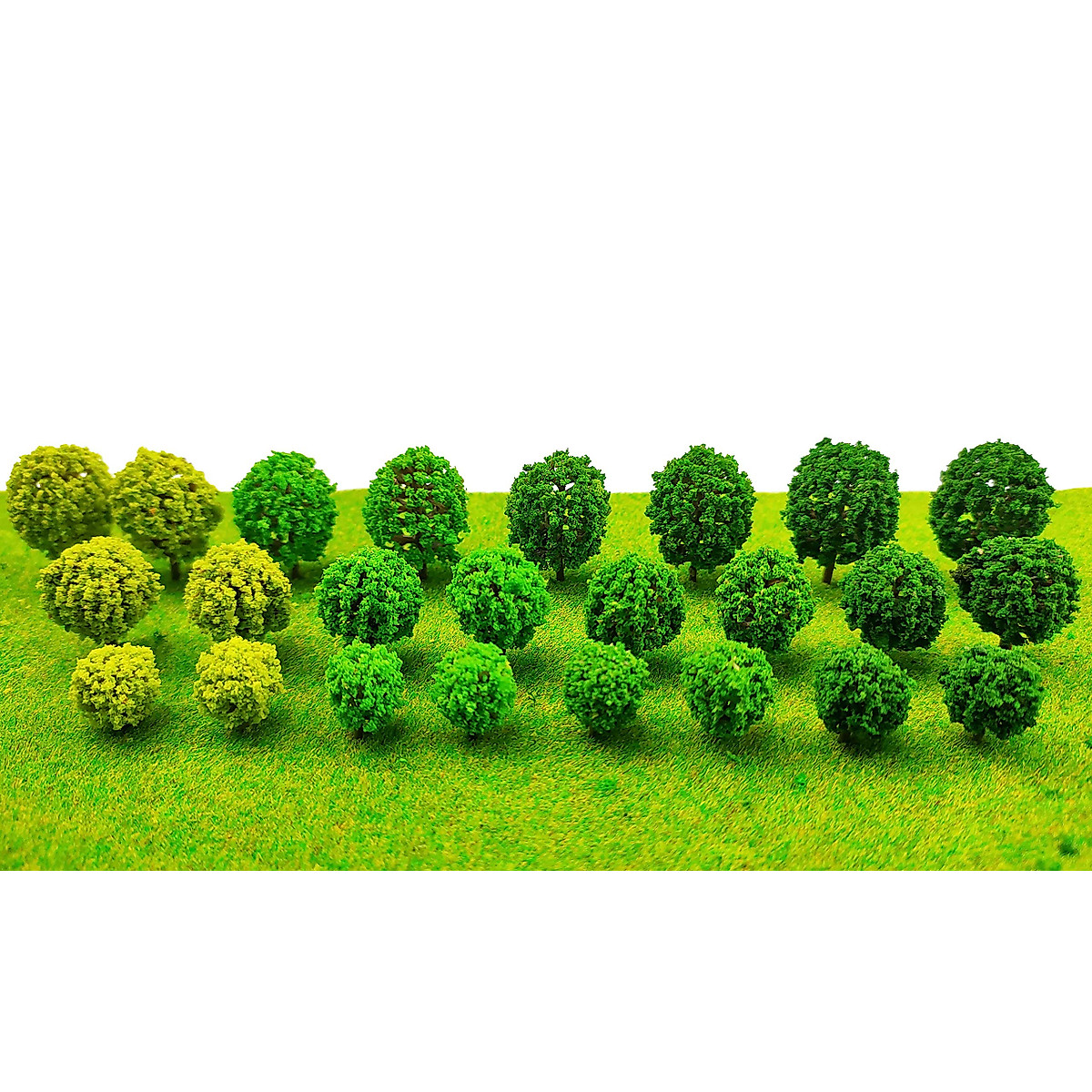 24Pcs Mini Model Trees Mixed Bush Trees Vegetation Groups Shrubs for Model Train Scenery Architecture Trees Model Scenery Trees Fake Trees with No Stands