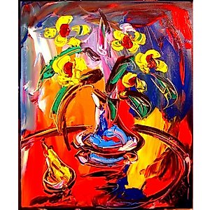 Nude Modern Abstract Impressionist Art Deco, Handmade Oil Painting on Canvas, Hand Signed with Certificate of Authenticity, Size 20 X 24, Fine Arts, Stretched, Gallery Wrap, Ready to Hang