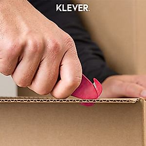 Klever Kutter, NSF Certified for Non-Splash Zone, Klever Innovations Stainless Steel Package Opener, Safety Cutter, Utility Knife, Red, 20/pk (KCJ-1RSS)