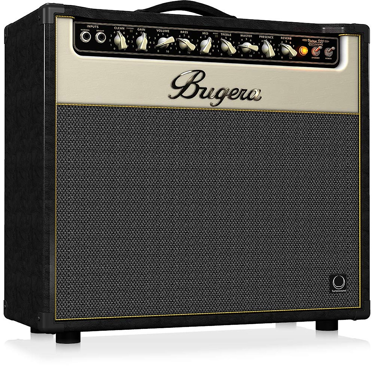 Bugera V55 INFINIUM 55-Watt Vintage 2-Channel Tube Combo with INFINIUM Tube Life Multiplier, Original Turbosound Speaker and Reverb