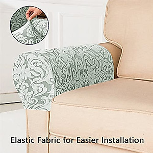 Kaket 2 PCS Arm Rest Covers Sofa, Chair Arm Protectors Stretch, Sofa Armchair Couch for Sofa, Armchair, Couches, Recliner (Light Green)