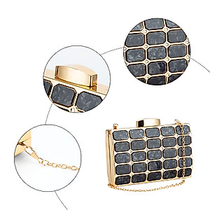 Gripit Acrylic Small Cube Clutch Purse for Women Black Clutch Purse Formal Fancy Purses Evening Clutch Handbag for Banquet