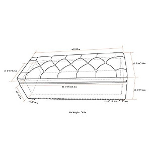 SIMPLIHOME Hamilton 48 inch Wide Rectangle Lift Top Storage Ottoman in Upholstered Distressed Black Tufted Faux Leather with Large Storage Space for Living Room, Entryway, Bedroom, Transitional