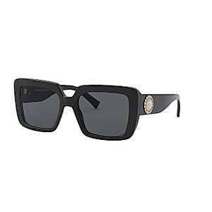 Versace Woman Sunglasses Black Frame, Dark Grey Lenses, 54MM
