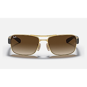 Ray-Ban RB3522 001/13 61M Arista/Brown Gradient Square Sunglasses For Men (X-LARGE)+ Bundle with Designer iWear Eyewear Kit