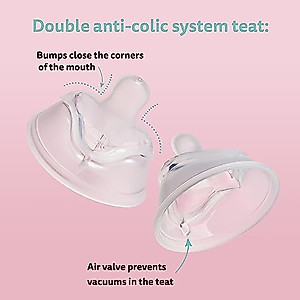 Herobility Double Anti-Colic Baby Bottles – 8.5 fl oz/240ml – 4-Pack – BPA-Free - Multicolor - White, Gray, Iron Blue, Blue