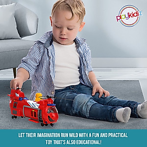 Playkidz Helicopter Toys for Boys, Toy Helicopter for Toddlers, Lights & Sounds, 17" Length, Rescue Role Playset, Play & Learn Toddler Toys Ages 3+