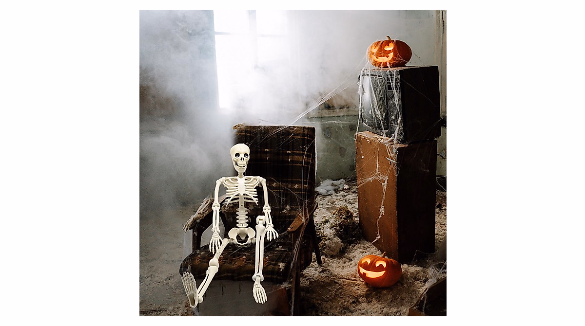 36" Skeleton Halloween Decorations, Realistic Full Body Halloween ...