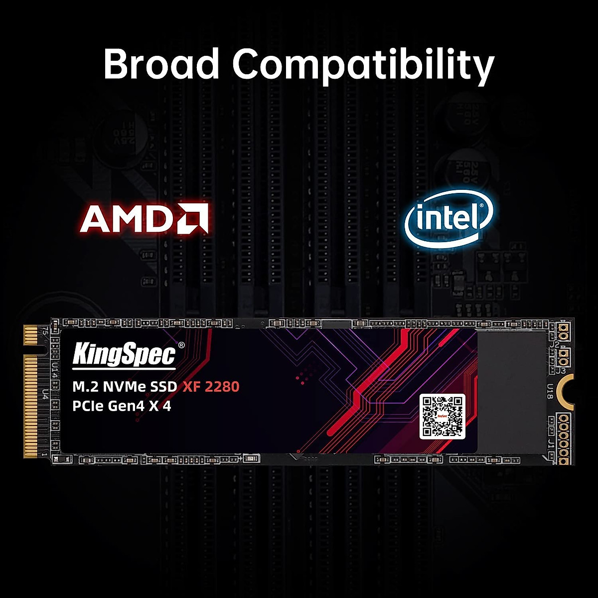 KingSpec 1TB PCIe4.0 NVMe SSD, M.2 2280 SSD 3D NAND Flash- Read Speed up to 4800MB/s, Compatible with PS5 / Desktop/Laptop