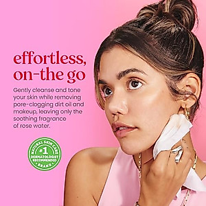 Burt's Bees Rose Water Face Wipes, for All Skin Types, Hydrating Micellar Makeup Remover & Facial Cleansing Towelettes, 30 Ct (3-Pack)