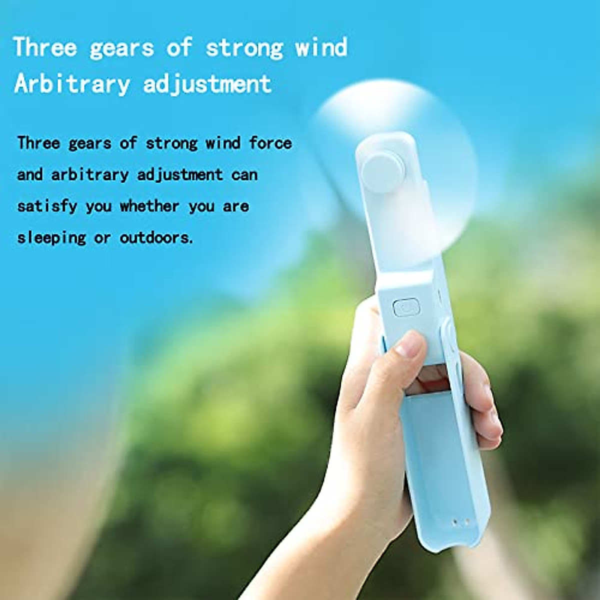 Dalontun Battery Operated Personal Fan Desk Handheld 3 speeds Portable 800Mah Usb Mini Foldable Desktop Fan Rechargeable Home Office Hands Free Clip Speed Small Cooling Adjustable Table Travel(White)