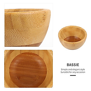 Hemoton Wooden Tray Salad Bowl Child Dried Fruit Food Bowl Bamboo Flatware