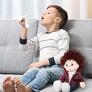 Linzy Toys, 14'' Ethnic Soft Plush Rag Doll, Embroidered FACE, Educational Doll, Muñecos de trapo para niño oh niña (81000)