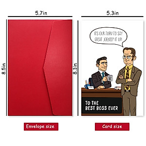 Funny Office Boss Day Card for Best Boss, Office Michael Boss Card, Office Dwight Boss Card, To The Best Boss Ever Thank You Card for Him Her