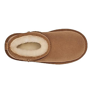 UGG Unisex-Child Classic Ultra Mini Boot, Chestnut, 4