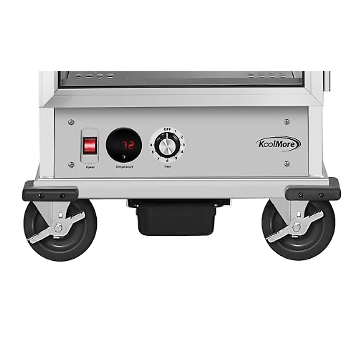 KoolMore 33 in. Commercial Non-Insulated Heated Holding Cabinet with Wire Racks and Glass Door in Silver, UL and NSF Listed (KM-CH36-WNGL)