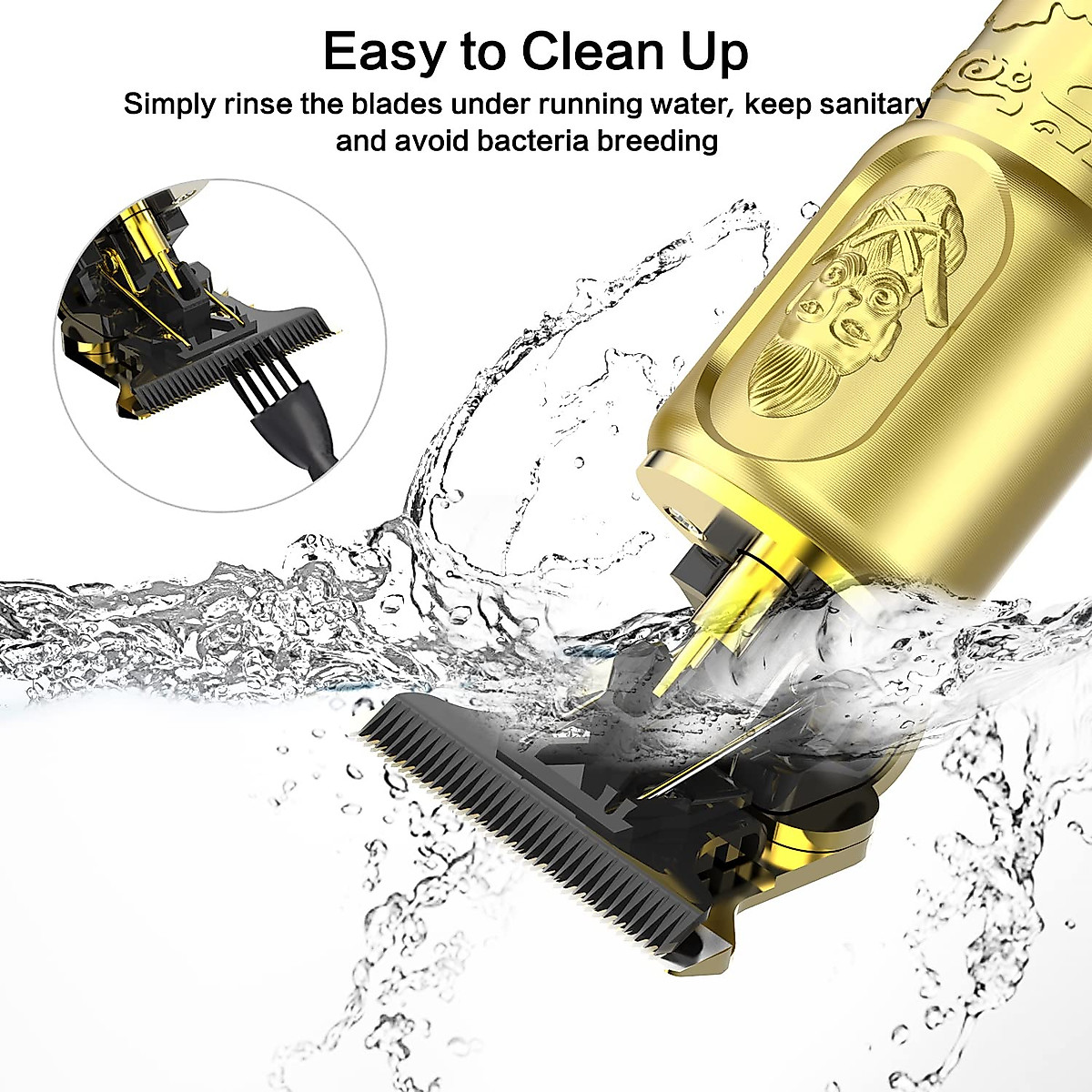 Keasen Professional Hair Trimmer, Hair Clippers for Men Zero Gapped T-Blade Trimmer Cordless Rechargeable Edgers Clippers Baldheaded Zero Gapped Trimmers Grooming Kit IPX5 Waterproof Rechargeable