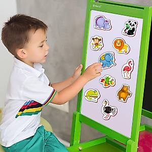 Little World Large Set of 25 Foam Fridge Magnets for Toddlers 1-3 - Refrigerator Magnets for Kids – Baby Magnets for Refrigerator 1 Year Old - Zoo Magnetic Animals - Animal Magnets for Toddlers 1-3