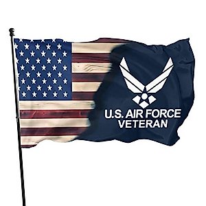 Us Air Force Veteran Flag - Brass Grommets Vivid Color 3x5 Feet Home Decoration,Garden Decoration,Outdoor Decoration,Holiday Decoration,Farm Decoration,Anniversary Decoration
