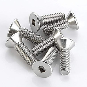 1/4-20 x 1/2", 5/8", 3/4", 7/8", 1" Flat Head Socket Cap Screws, Allen Socket Drive, Stainless Steel 18-8 (304), Bright Finish, Fully Threaded, 50 PCS