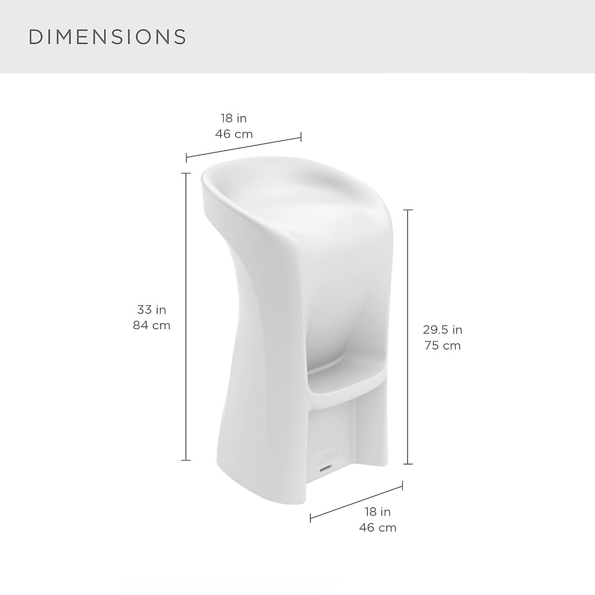 Ledge Lounger in-Pool Barstool (Set of 2) (White, Bar Height)