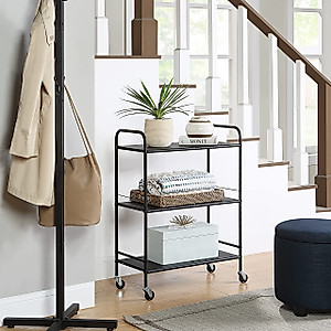 SunnyPoint Metal Rolling Organizer Utility Craft Cart (Large, BLK)
