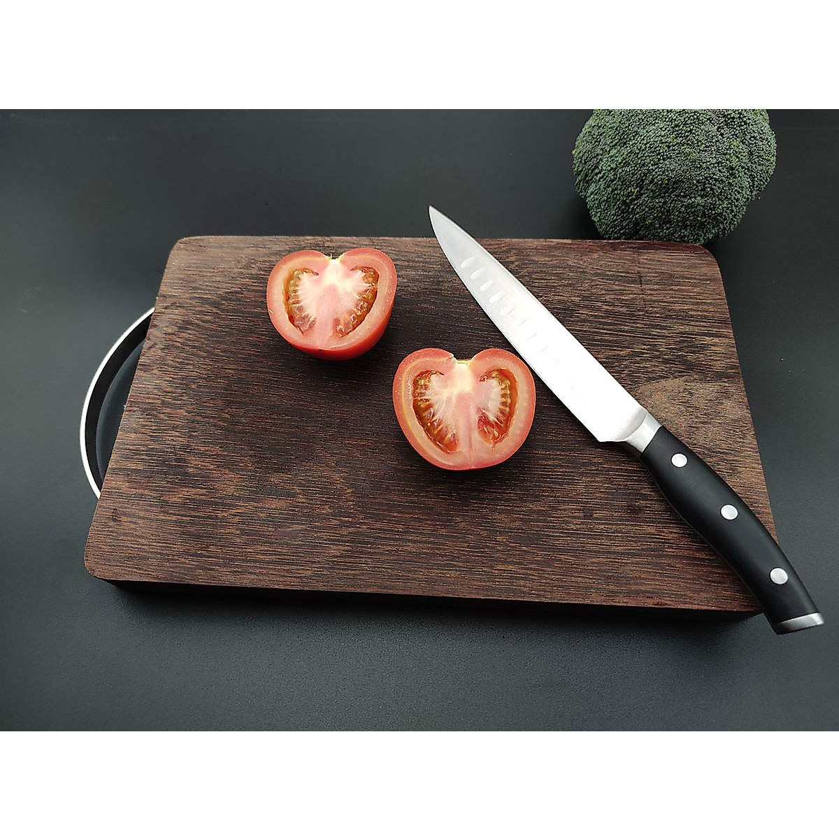 Carving Knife and Fork Set - with 8" Carving Knife &8" Straight Metal Fork Triple-Rivet German Steel Forged Kitchen Carving Set, Professional Meat Carving Knife Gourmet BBQ Tool Set