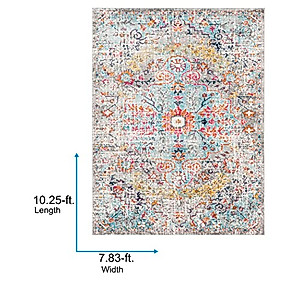 Livabliss Odelia Vintage Bohemian Area Rug, 7'10" x 10'3", Aqua
