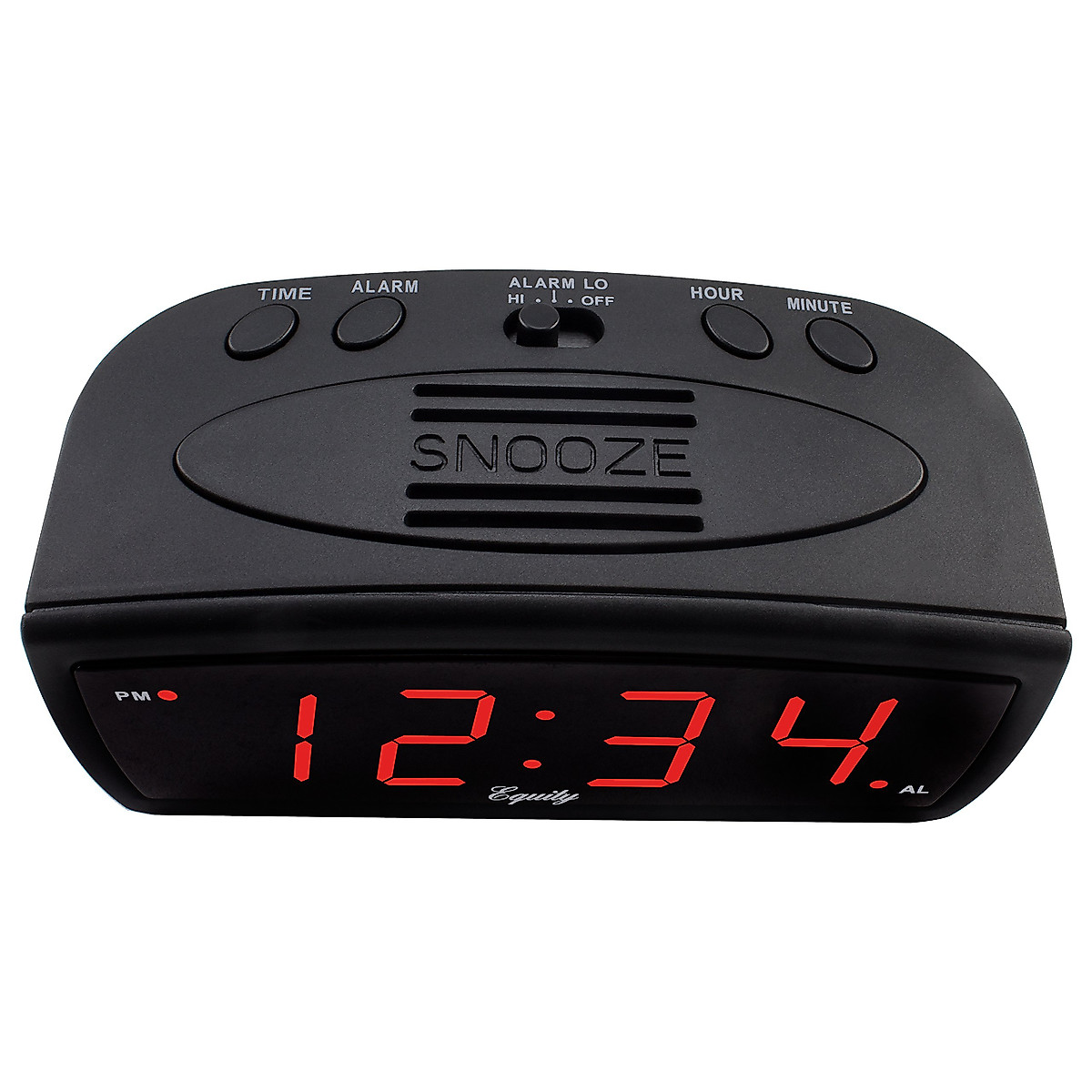 Equity by La Crosse 30902 .9 Inch LED Truckers Adjustable Volume Alarm Clock with 12v Plug-in Adapter