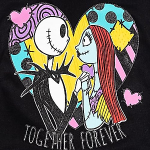 Disney Nightmare Before Christmas Sally Jack Skellington Big Girls Fleece Hoodie and Leggings Set Black 14-16