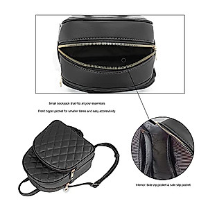 Emperia Kenia Fashion Mini Backpack - Diamond Quilted Small Casual Daypack for Women - Black