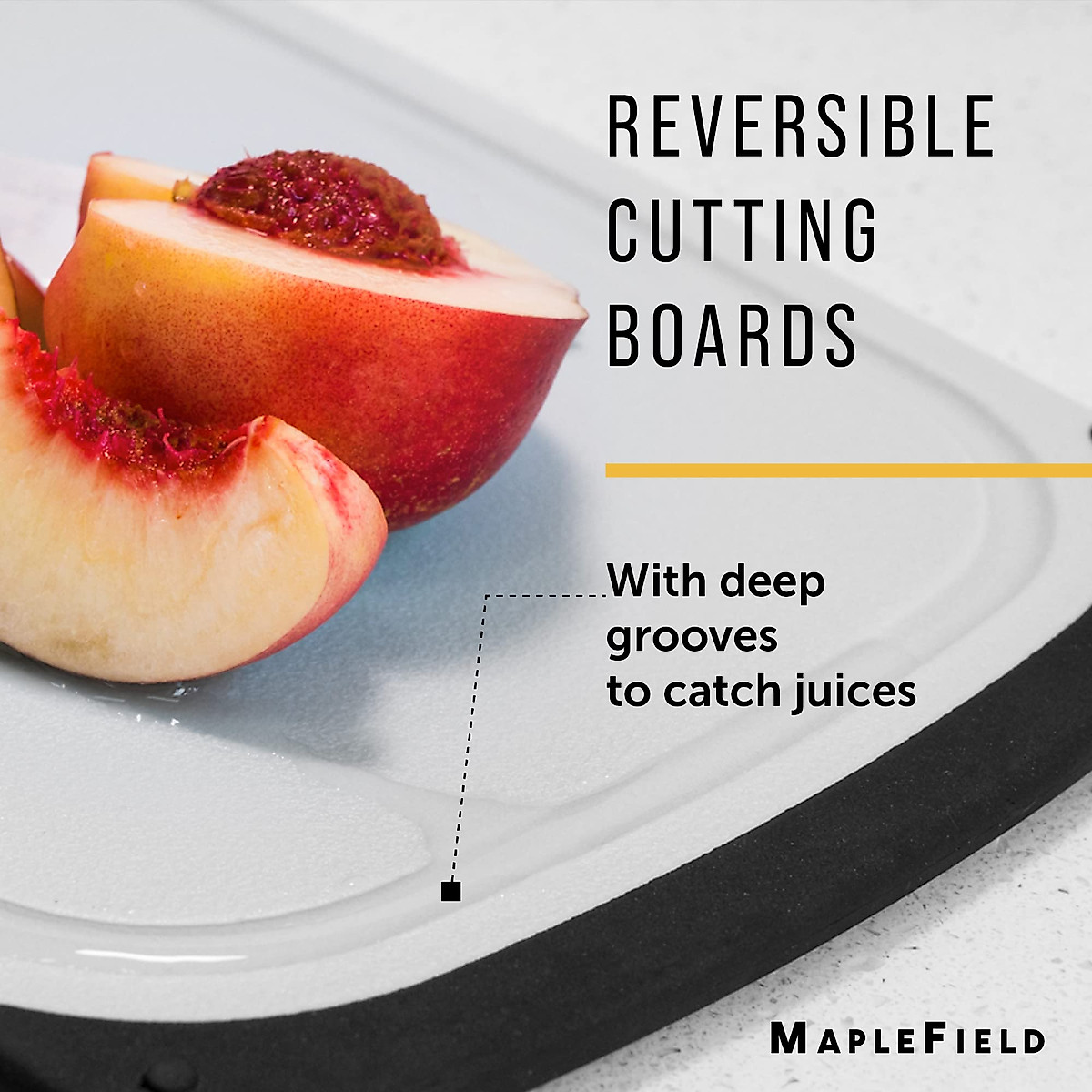 [3-Pack] Mess-Free Meal Prep Chopping Board Set – Food Grade Plastic Board for Safe Meal Prep – Sturdy Cutting Boards for Kitchen Dishwasher Safe – All-Purpose Cutting Board Set with Holder