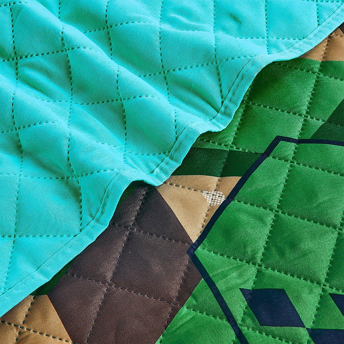 Minecraft Bedspread Twin Set for Kids - Bundle with Minecraft Quilted Bedspread for Twin Bed Plus Stickers, More | Minecraft Twin Bedding Set for Boys