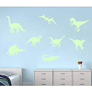 TONIFUL 45 pcs Dinosaurs Luminous Wall Stickers,3D Glow in Dark Dinosaurs Wall Decorative for Baby Children Room Wall Decals
