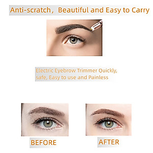 Colordiary Women's Electric Eyebrow Hair Remover, LED Light, Stainless Steel Blade, Rechargeable, Anti-Allergenic, Multi-Functional, Clean Skin, No Pulling