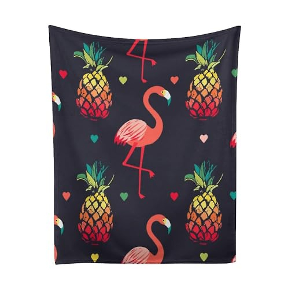 AuHomea Flamingo Birds Flannel Blanket for Home Travel Bed Large Warm Cozy Weighted Blanket for Women Adults,70"X80"