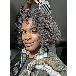 Chicago Comb Model 11 Carbon Fiber, Large Hair Pick, Anti-Static, 7.5 Inches (19 cm), Made in USA