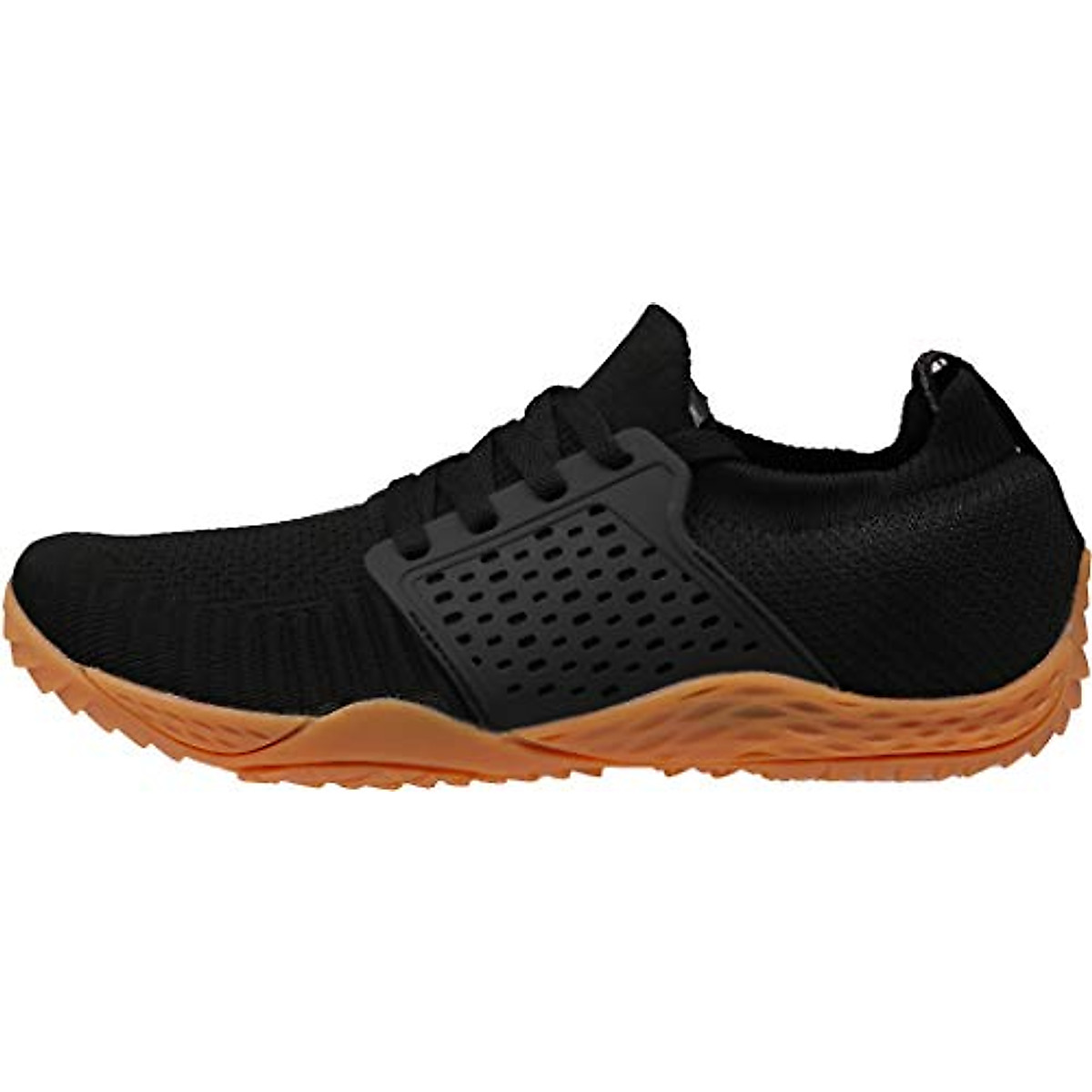 WHITIN Men's Trail Running Shoes Minimalist Barefoot Wide Width Size 10 Toe Box Gym Workout Fitness Low Zero Drop Comfy Tennis Five Fingers Black Gum 43