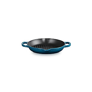 Le Creuset Enameled Cast Iron Signature Deep Round Grill, 9.75", Deep Teal