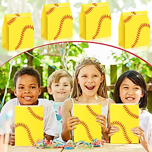 Leinuosen 30 Pieces Softball Party Treat Bags Softball Goodie Favor Treat Bags Softball Theme Goody Bags for Sport Softball Theme Birthday Party Decorations Supplies