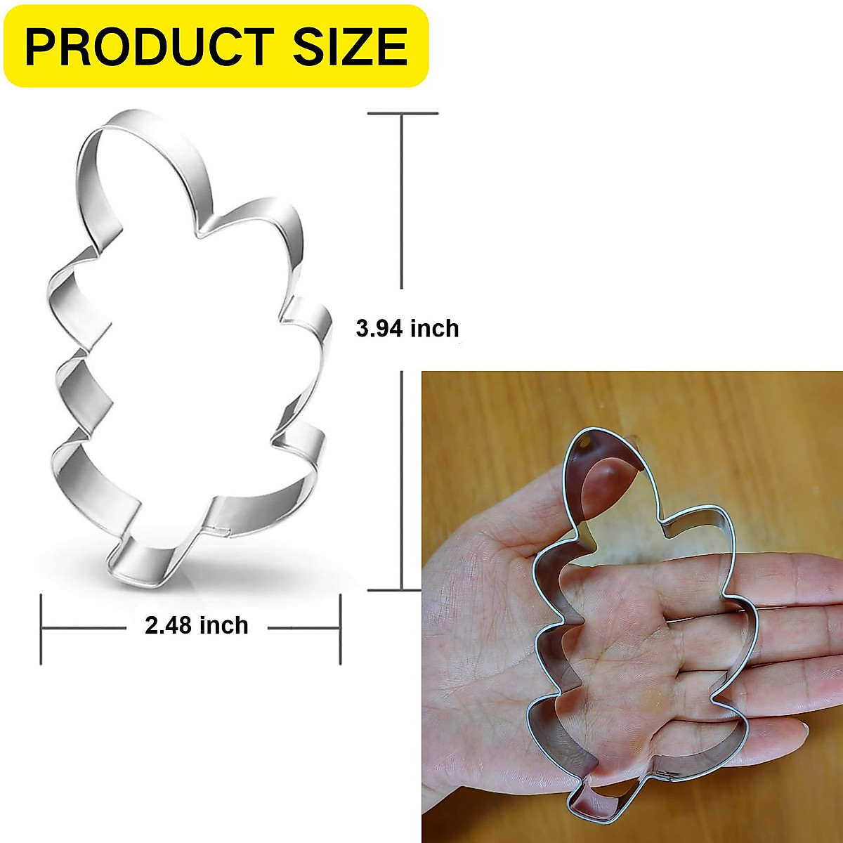 LUBTOSMN Leaf Cookie Cutter-4 inch-Biscui Cookie Cutters Molds for Green Baby Shower Wedding Engagement Birthday Party