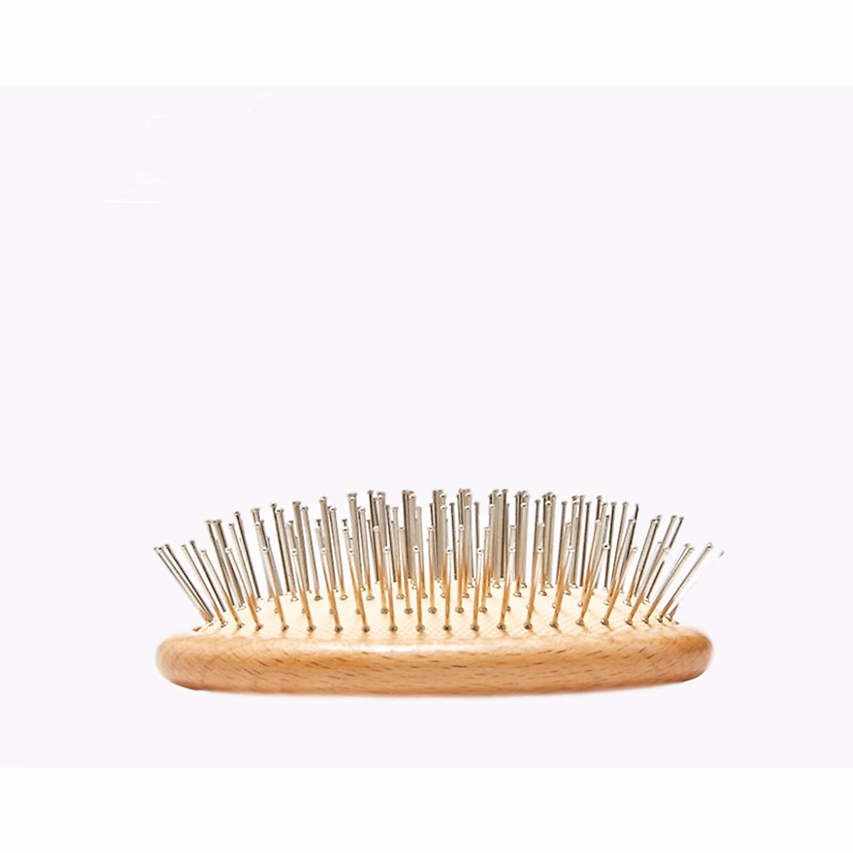 KELANYIS Hair Brush, Steel Needle, Mini, Massages Scalp, Travels Easy, All Hair Types, Unisex, 1.0 Count, GI, Oblong, Metal, Wood, Rubber
