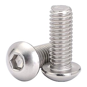 50 Pcs M3-0.5x10mm Button Head Socket Cap Screws, Stainless Steel 18-8 (304), Bright Finish, Fully Threaded, Allen Hex Button Head Screws (50 Pcs M3-0.5x10mm)