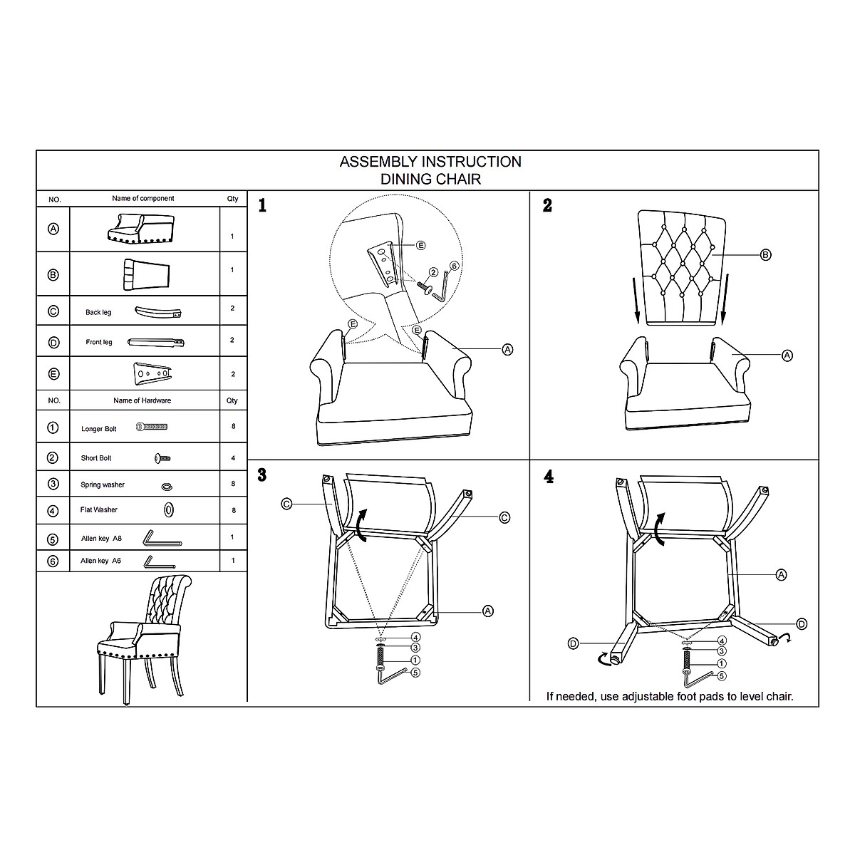 Restworld Dining Room Chairs with Arms,Tufted Upholstered High Back Nailed Trim with Untique Oak Wood Legs for Kitchen Restaurant Room Bedroom Ivory Brown
