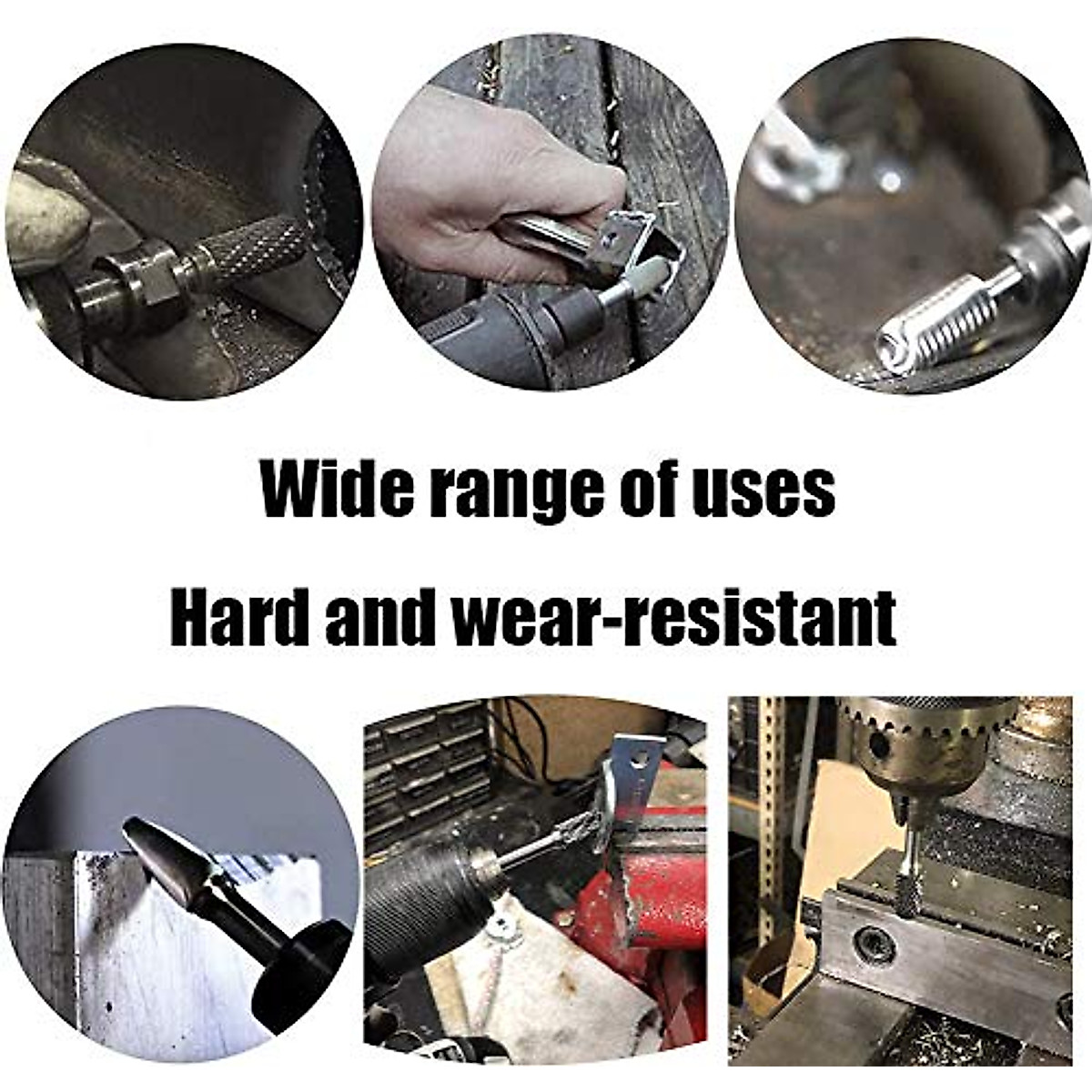 OSIDU Carbide Burrs Set 5pcs Extra Long Shank Carbide Rotery Burr File Double Cut 1/4 Inch Shank Long Burr Bits For Die Grinder Bits