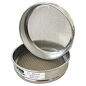 KimLab Economy Test Sieve #14/1.4mm Mesh Size,304 Stainless Steel Wire Cloth, Chorme Plating Frame, 8" Diameter Sieve