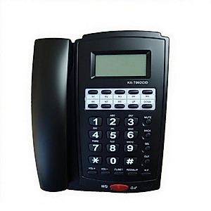 Corded Telephone Landline Telephone, Dual Interface Wired Telephone Big Button Landline Phones with Caller Identification Suitable for Office, Front Desk, Home, Hotel, Corded Landline (Black)