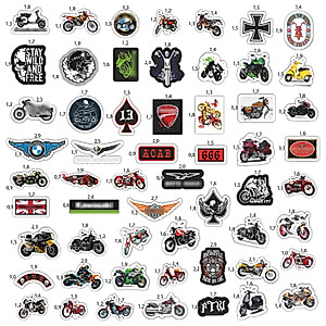 BulbaCraft 179 Pcs Motorcycle Stickers, Motorcycle Brand Stickers, Strong Adhesive & Waterproof Stickers for Adults, Small Stickers, Motorcycle Gifts for Men Vinyl Stickers